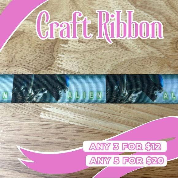 Office | 1 Grosgrain Craft Ribbon 5 Yards Alien Movie Scifi Aliens ...